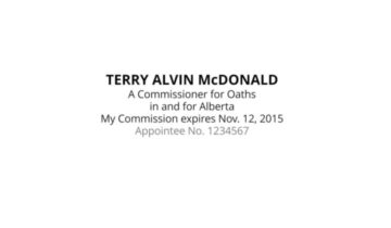 Alberta Commissioner for Oaths Stamp