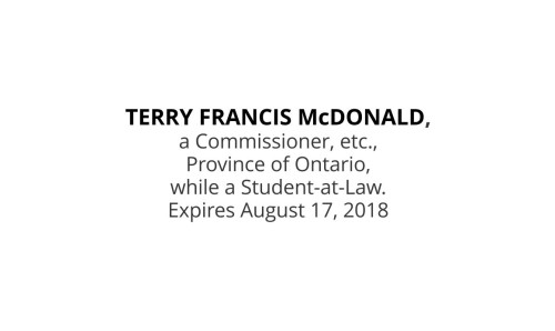 Commissioner for Affidavits Exhibit Stamp (Ontario)