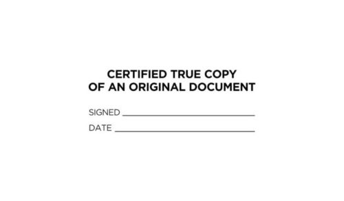 Certified True Copy Stamp