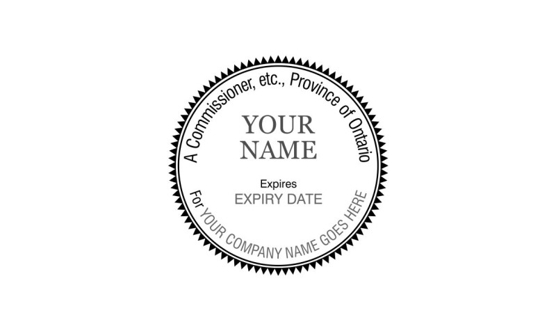 (Ontario) Commissioner for Oaths Round Stamp (Company)