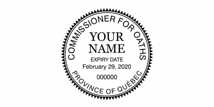 (Québec) Commissioner for Oaths Round Stamp