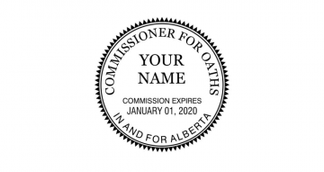 Alberta Commissioner for Oaths Round Stamp