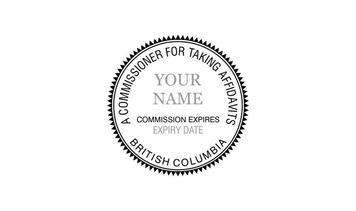 (British Columbia) Commissioner for Taking Affidavits Stamp