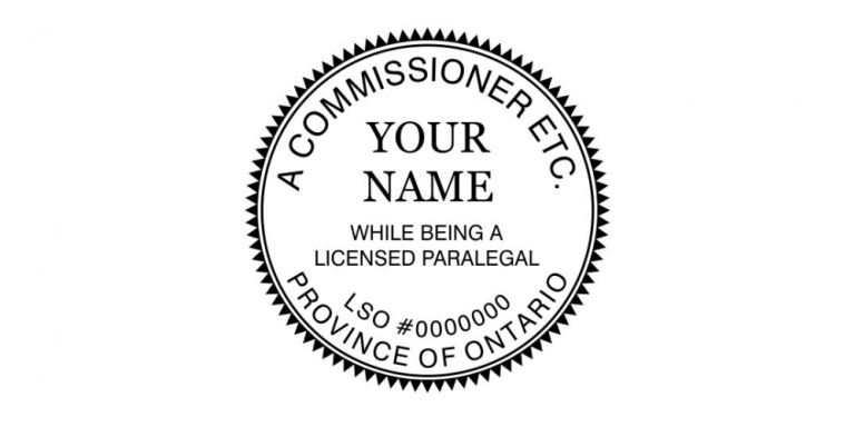 Ontario Commissioner for Taking Affidavits Oaths Rubber Stamps