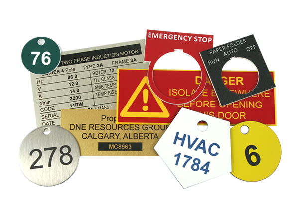 Industrial Tags - Dominion Rubber Stamps & Engraving