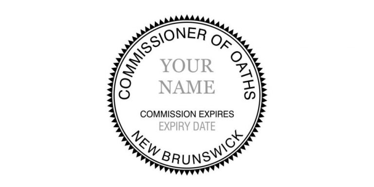 (New Brunswick) Commissioner of Oaths Round Stamp