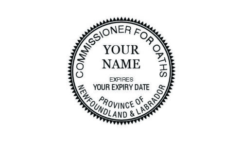 Newfoundland and Labrador Commissioner for Oaths Stamp