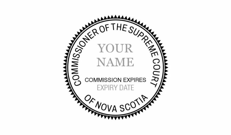 Commissioner for Oaths Affidavit Stamp (Nova Scotia)
