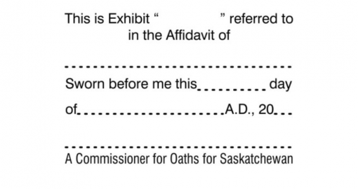 Saskatchewan Commissioner for Oaths Rubber Stamps
