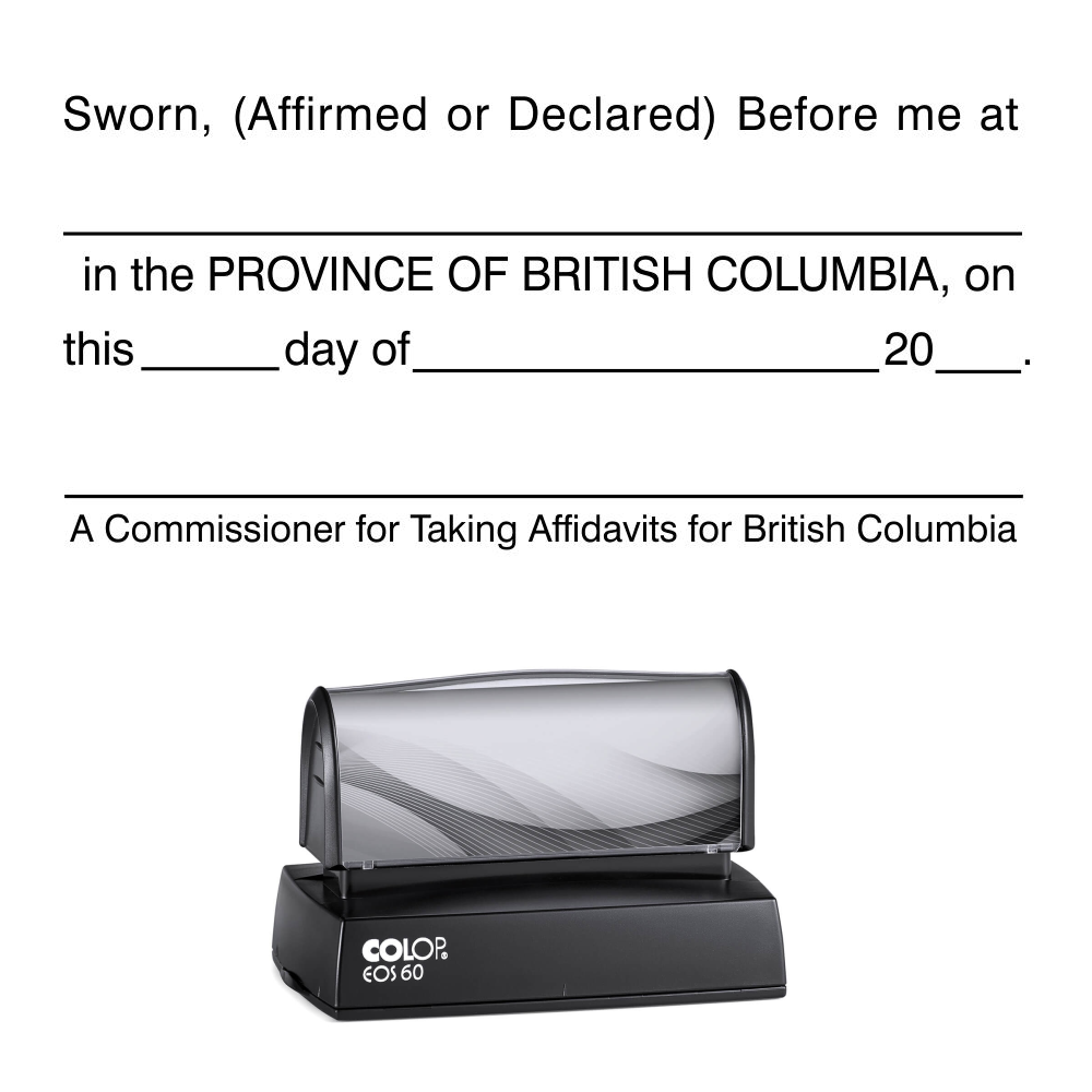 Commissioner for Affidavits Statutory Declaration Stamp (British Columbia)