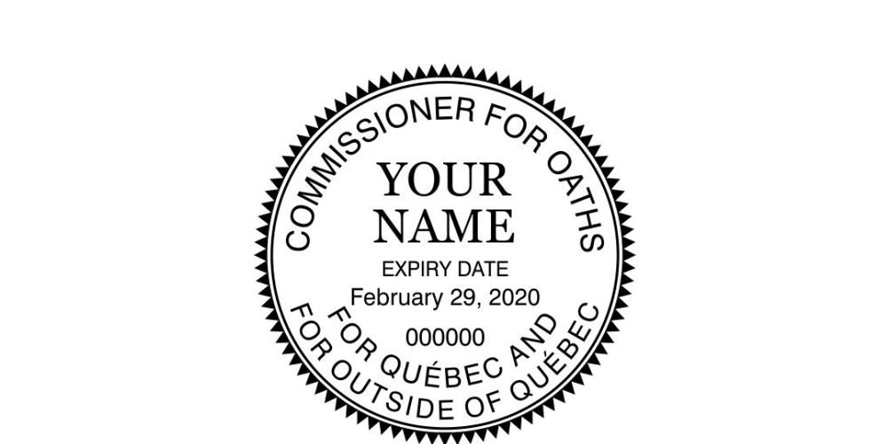 Québec Commissioner for Oaths Round Stamp