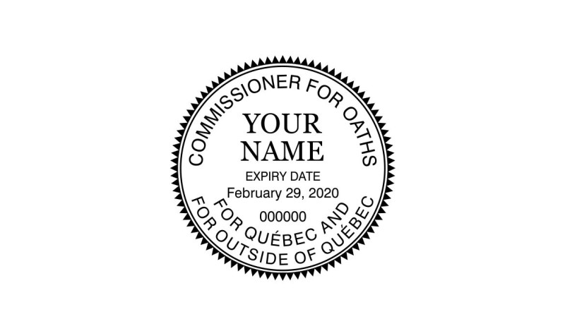 (Québec) Commissioner for Oaths Round Stamp