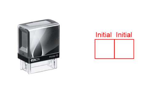 Double Initial Box Stock Phrase Stamp