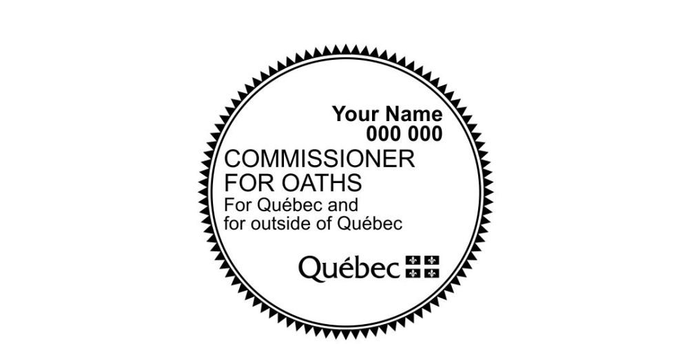 (Québec) Commissioner for Oaths Round Stamp