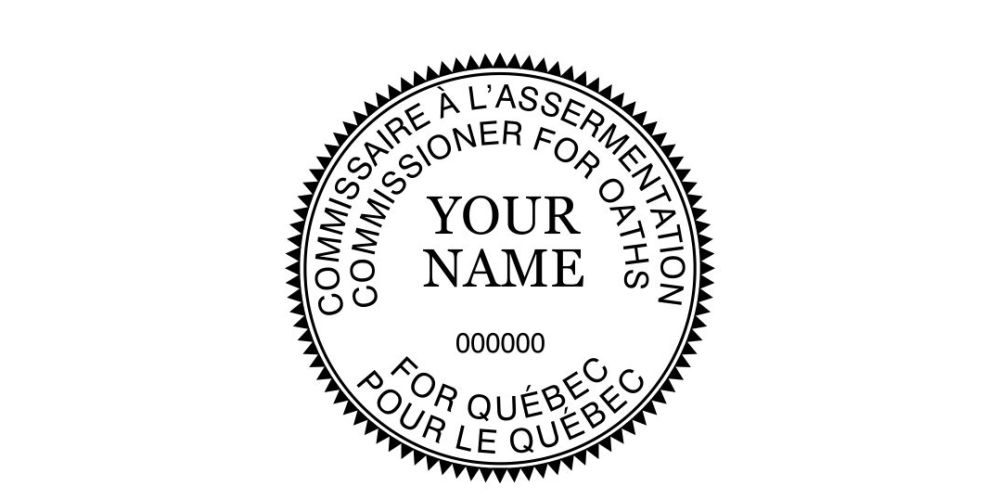 (Québec) Commissioner for Oaths Bilingual Round Stamp