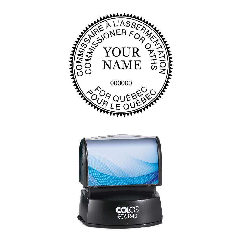 (Québec) Commissioner for Oaths Bilingual Round Stamp
