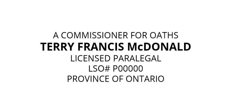 Ontario Commissioner for Taking Affidavits Oaths Rubber Stamps