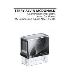 Alberta Commissioner for Oaths Rubber Stamps