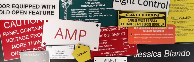 Engraved Plastic Lamacoid Labels & Tags