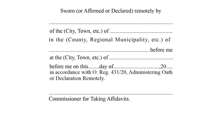 Ontario Commissioner for Taking Affidavits Oaths Rubber Stamps
