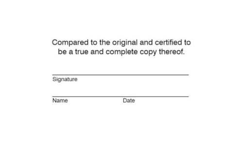 Certified True Copy Stamp