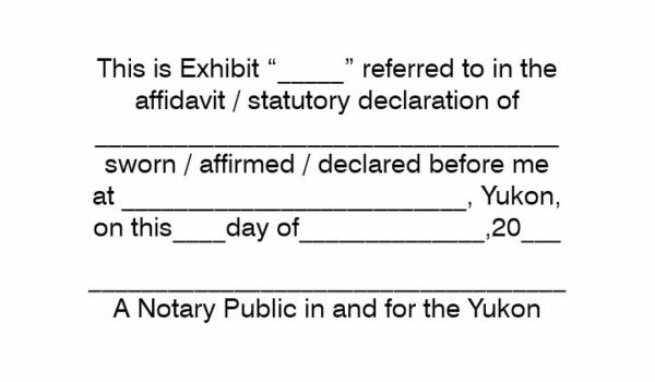 Yukon Territory Notary Public Exhibit Stamp