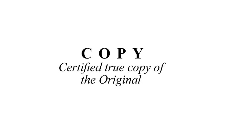 Certified True Copy Original Stamp